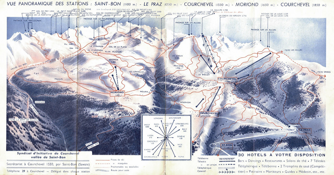 La Tania Piste Map Winter 2026. Courchevel Piste Map. 3 Valleys Piste ...